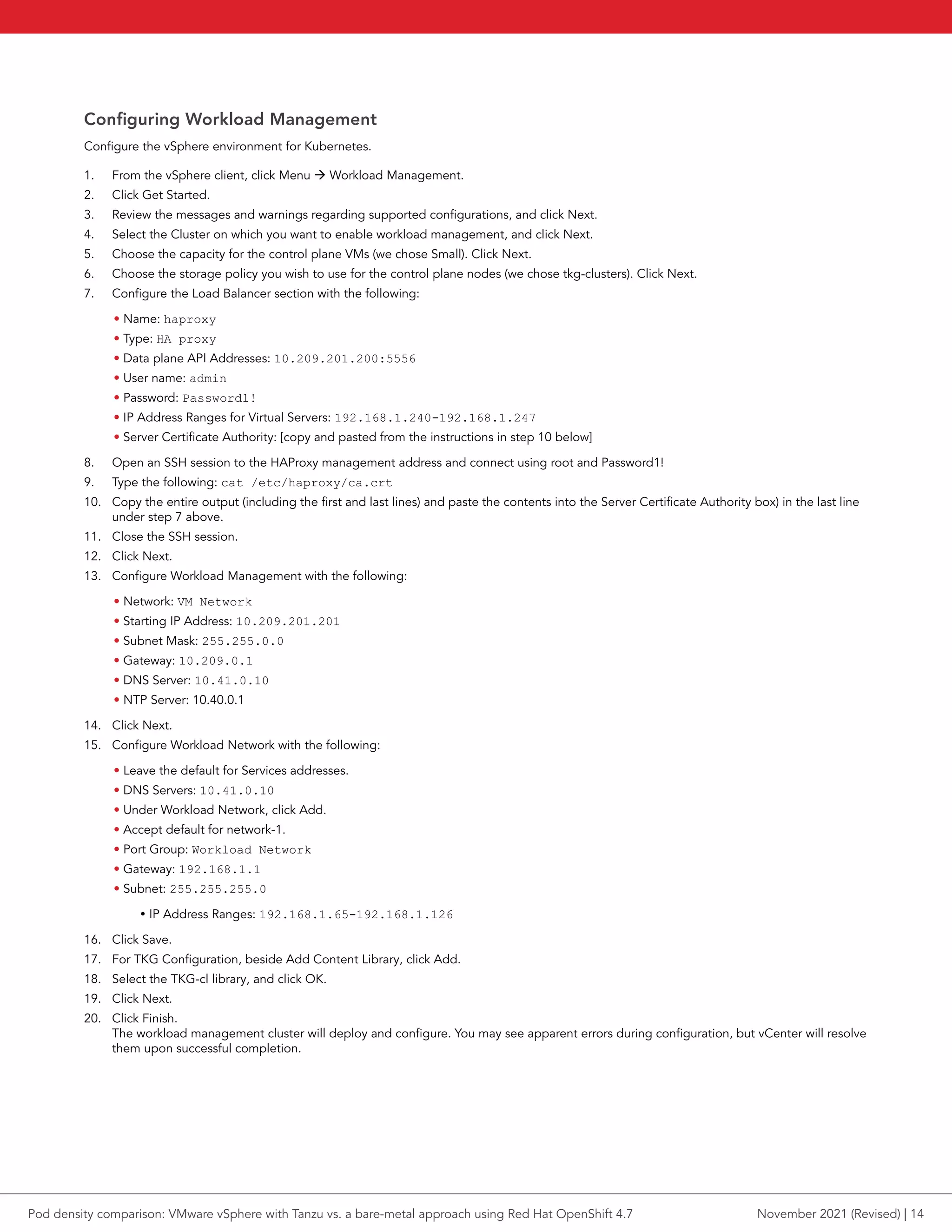 Pod density comparison: VMware vSphere with Tanzu vs. a bare-metal ...