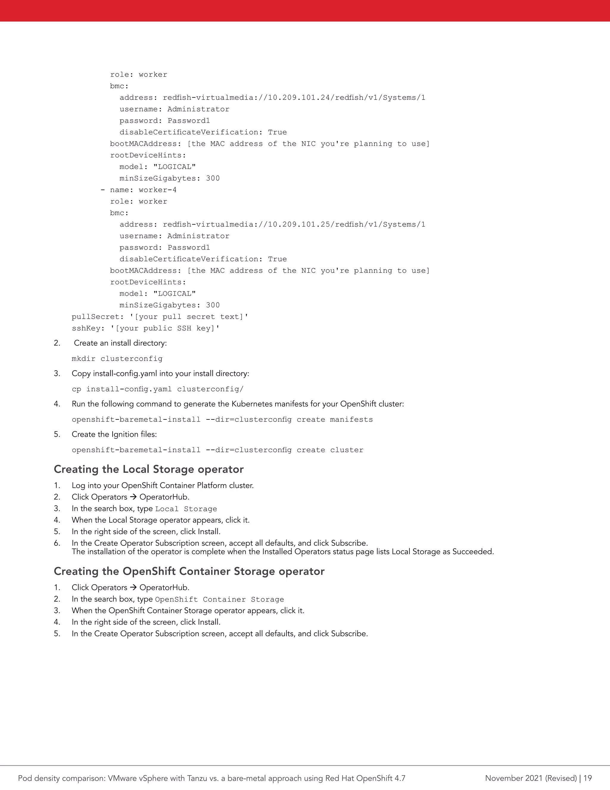 Pod density comparison: VMware vSphere with Tanzu vs. a bare-metal ...