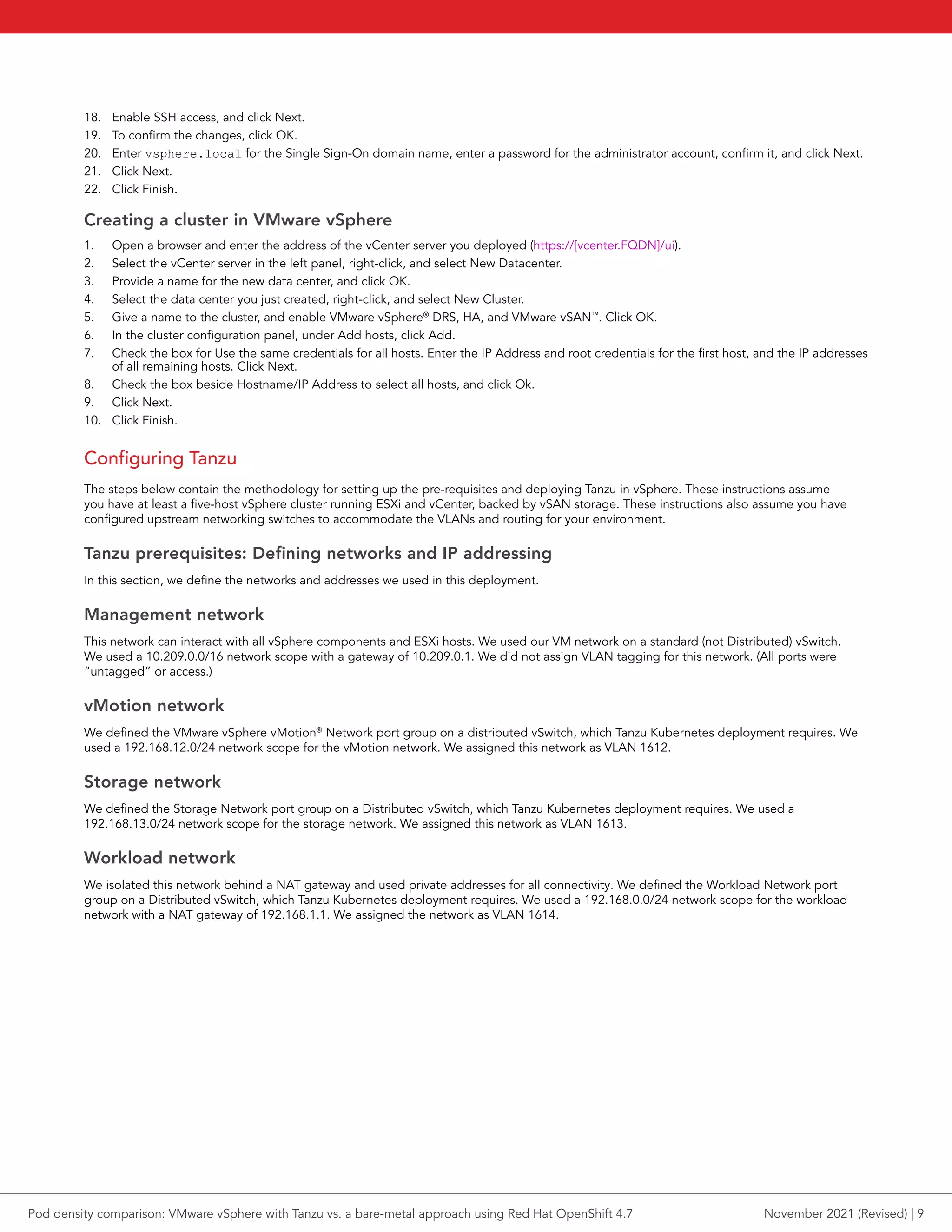 Pod density comparison: VMware vSphere with Tanzu vs. a bare-metal ...