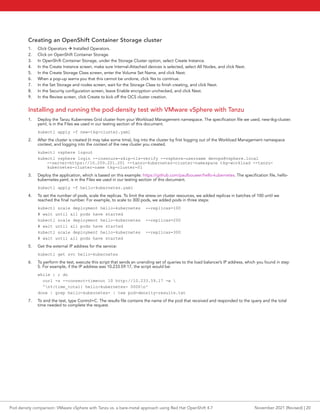 Pod density comparison: VMware vSphere with Tanzu vs. a bare-metal ...