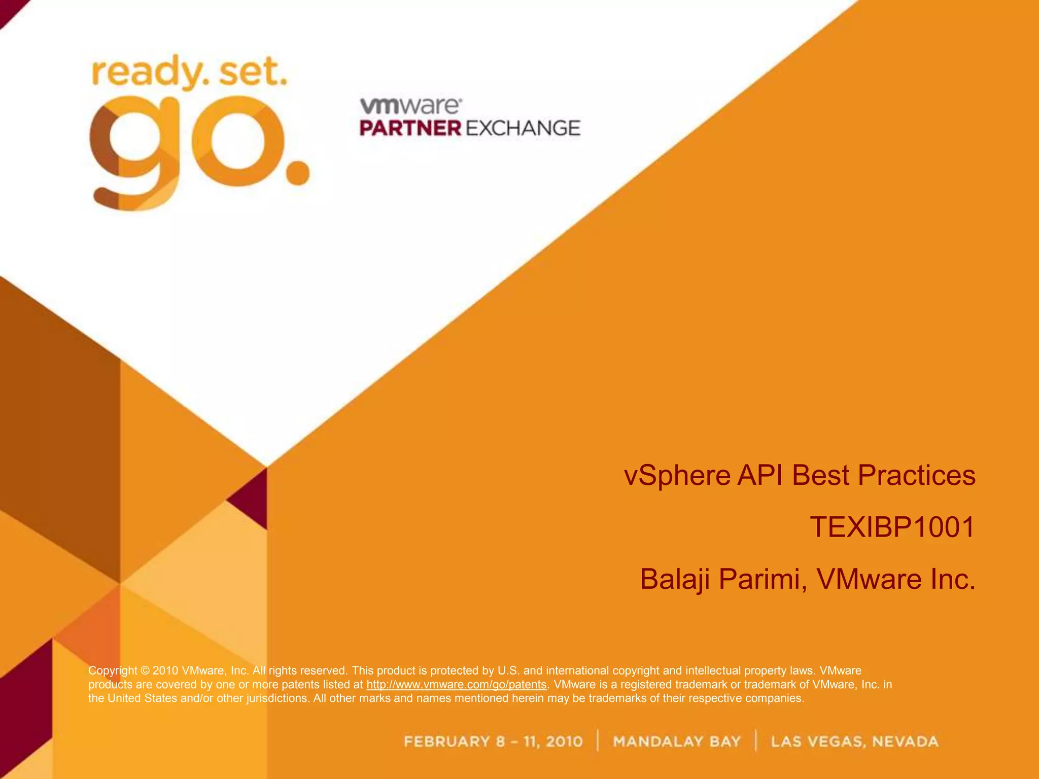 Vmware vSphere Api Best Practices | PPT