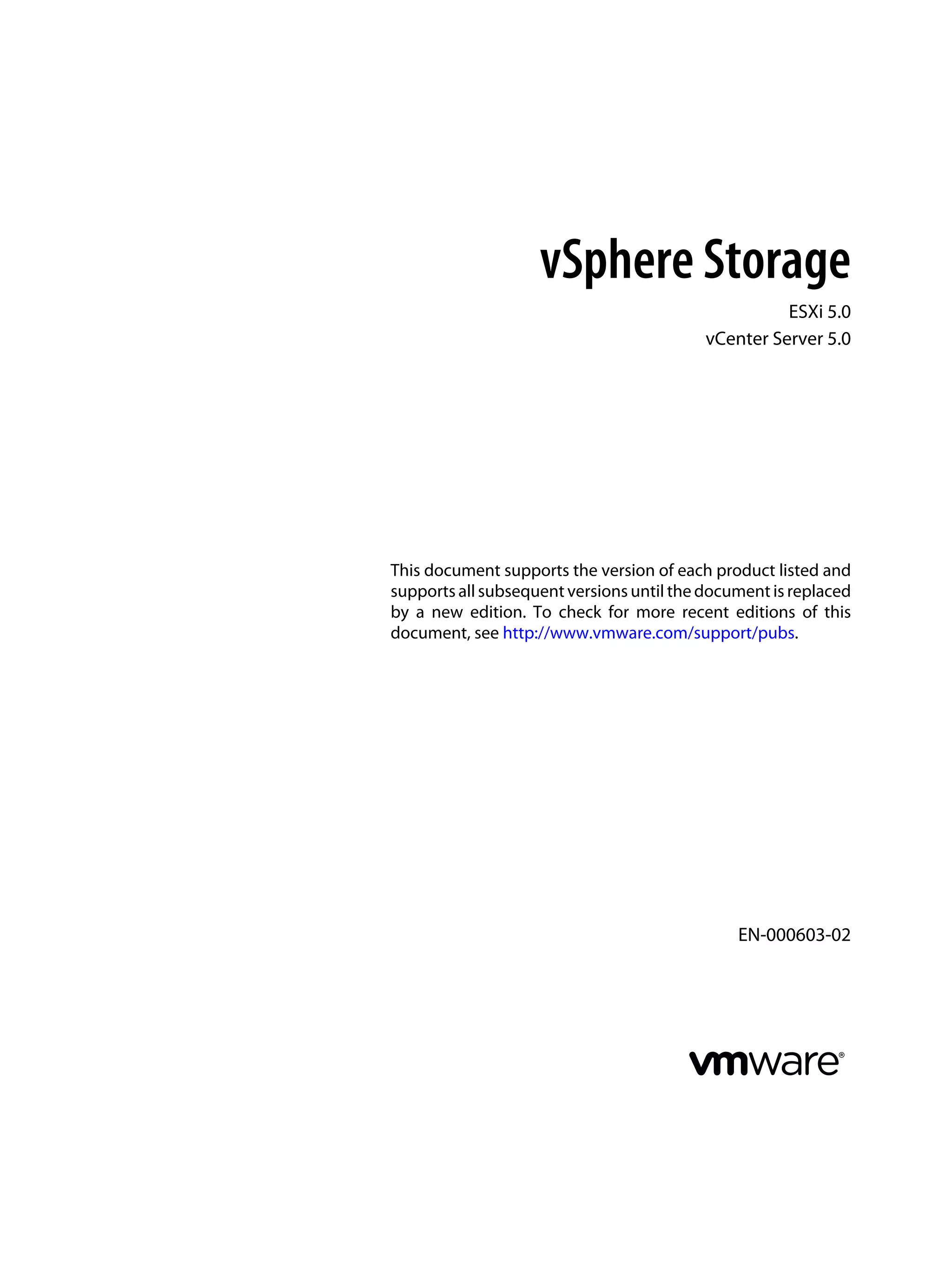 Vsphere esxi-vcenter-server-50-storage-guide | PDF | Data Storage and Warehousing | Computing