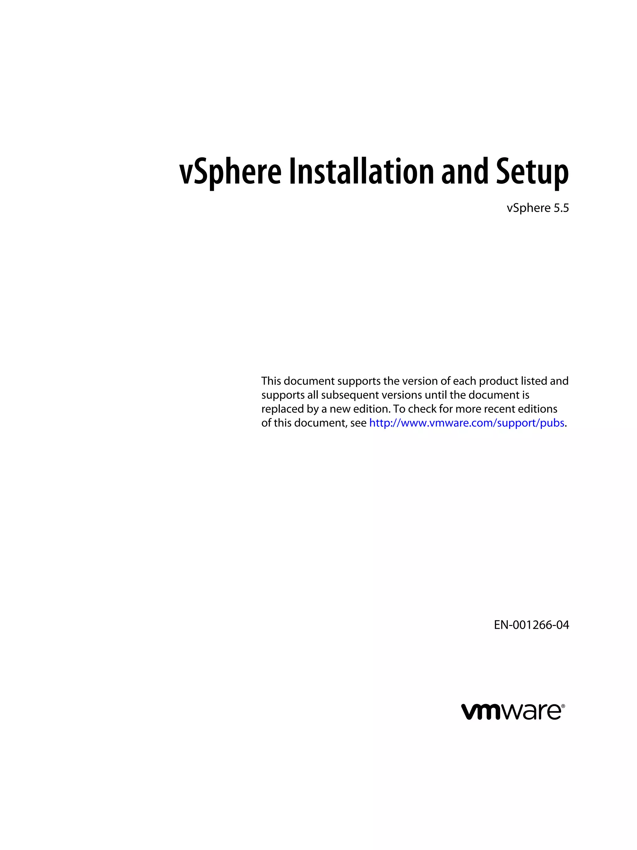 Vsphere esxi-vcenter-server-55-installation-setup-guide | PDF