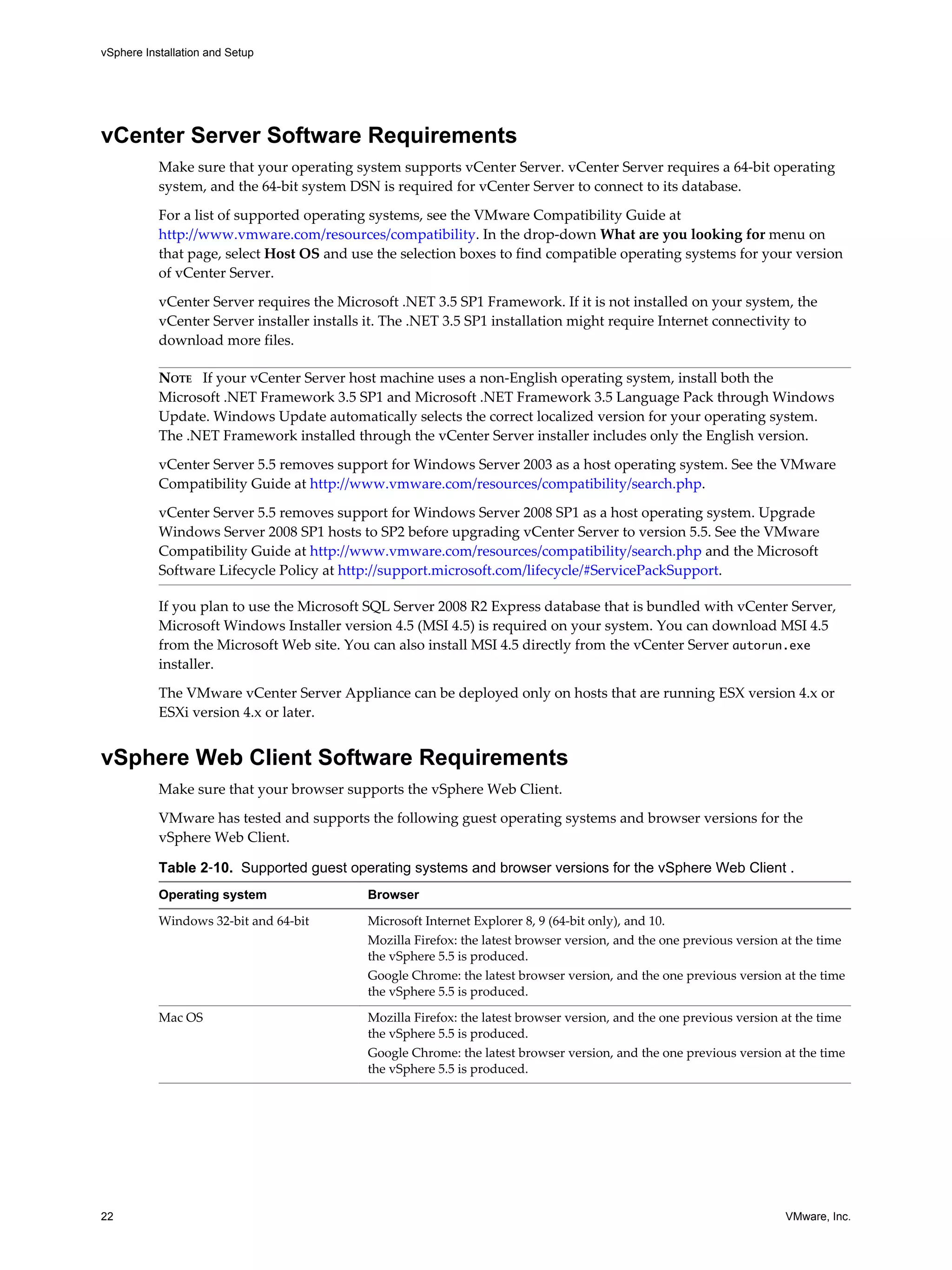 Vsphere esxi-vcenter-server-55-installation-setup-guide | PDF