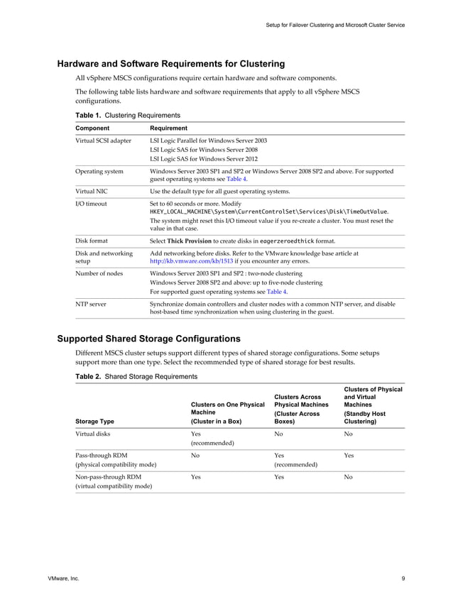 Vsphere esxi-vcenter-server-55-setup-mscs | PDF