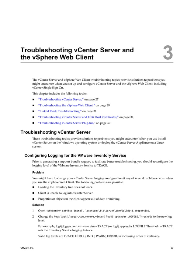 Vsphere esxi-vcenter-server-55-troubleshooting-guide | PDF