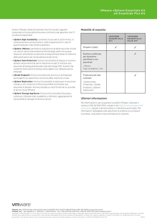 VMware vSphere, Essentials kit ed Essentials Plus Kit