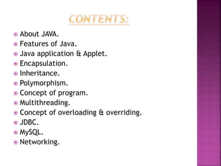 Fundamentals of JAVA | PPT