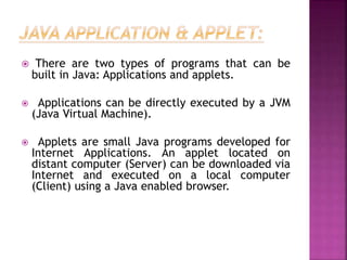 Fundamentals of JAVA | PPT