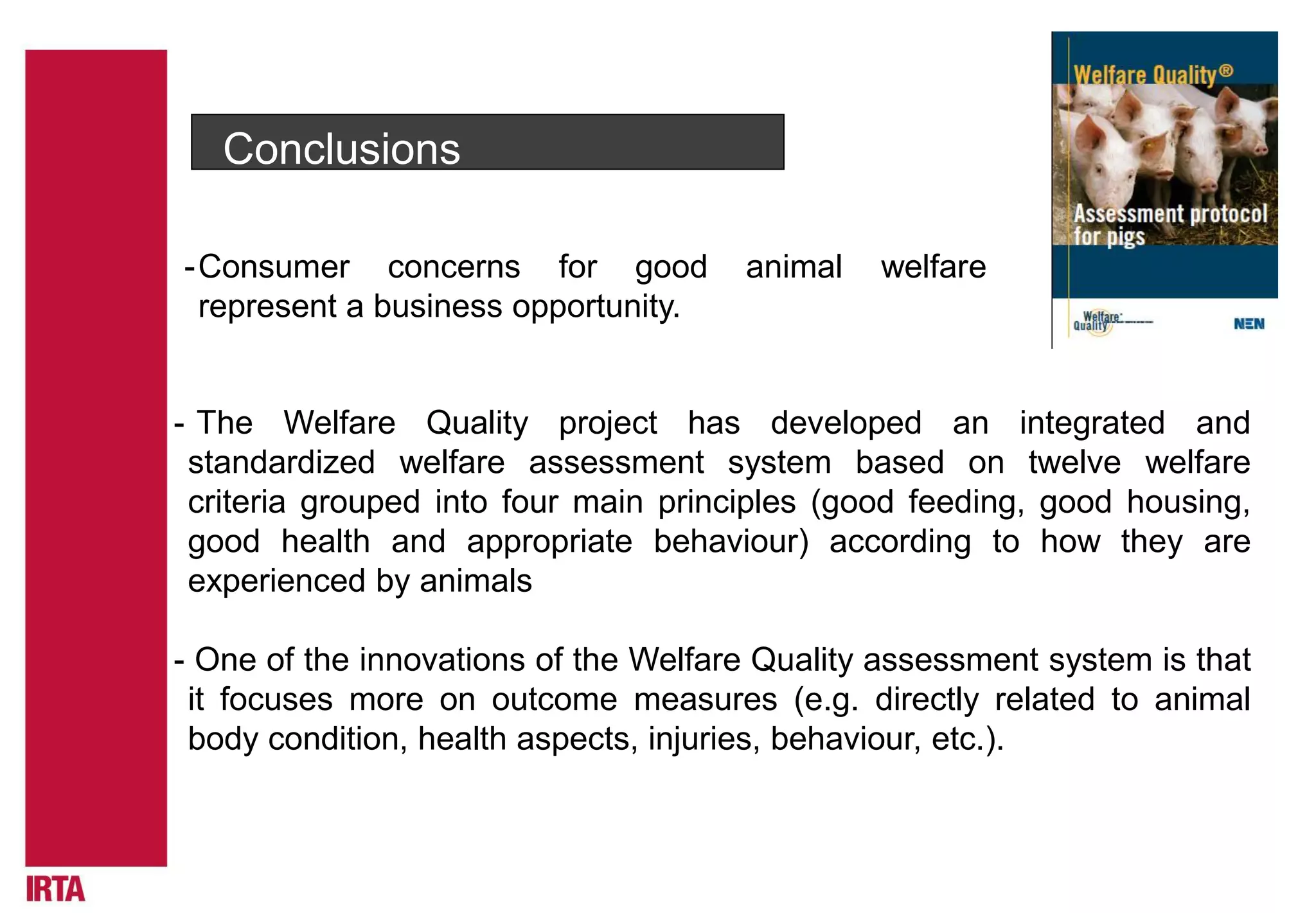 Sponsor Day on animal feeding: Welfare indicators at farm level | PPT