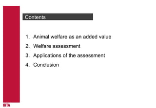 Sponsor Day on animal feeding: Welfare indicators at farm level | PPT