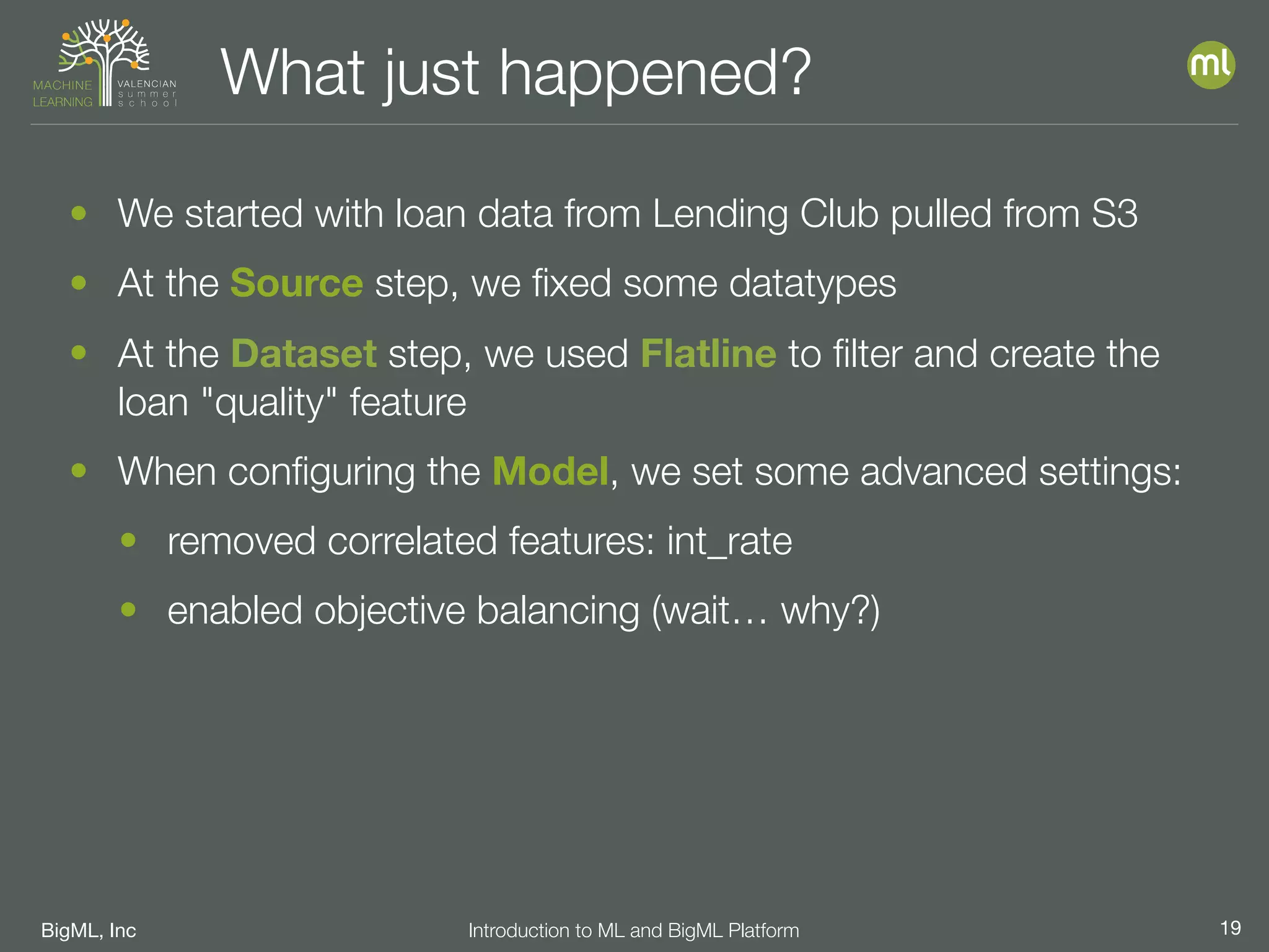 VSSML18. Introduction to Machine Learning and the BigML Platform | PDF