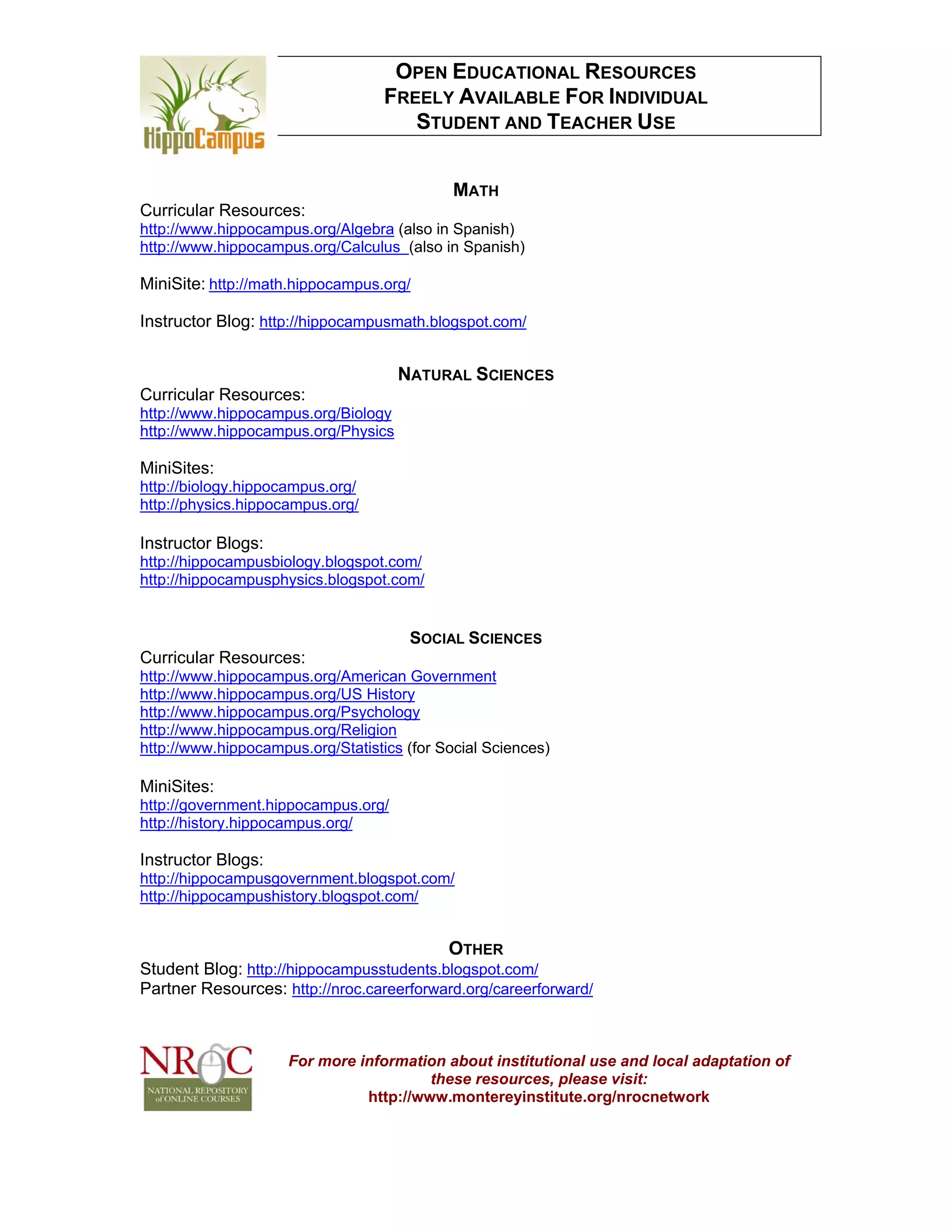 Value of OER_ Handout_VSS_ 2009 | PDF