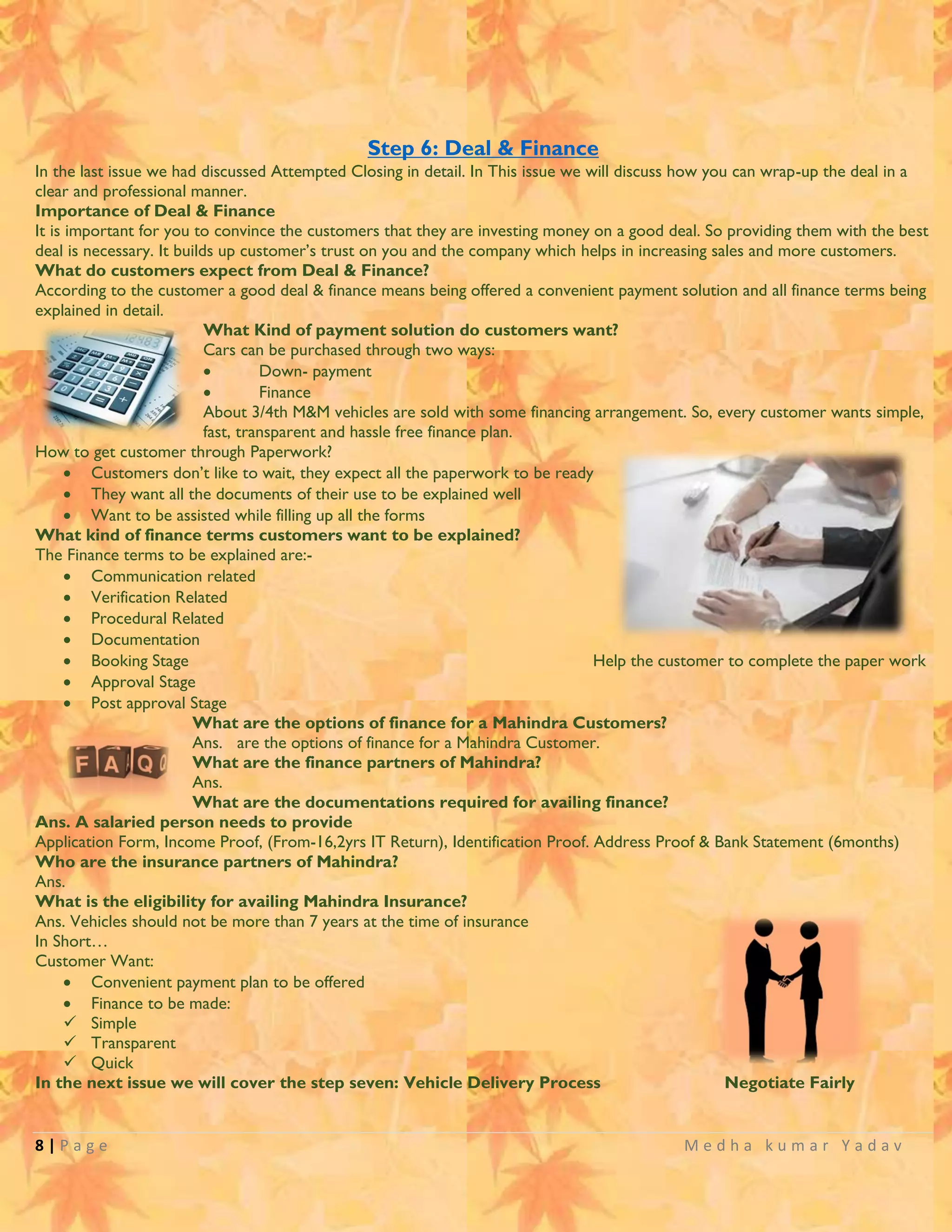 Vehicle Standard Selling Process Guide | PDF