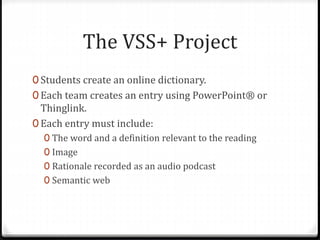 Vocabulary Self-Collection Strategy + (VSS+) | PPTX | Homework and ...