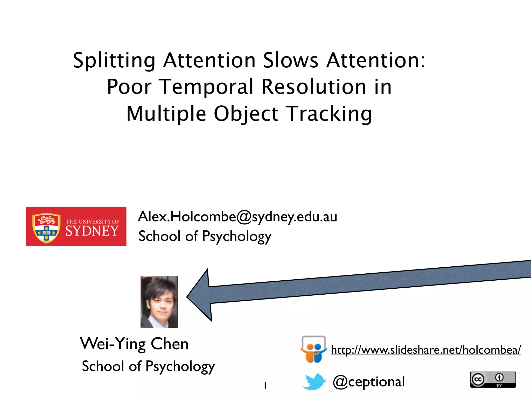 Splitting Attention Slows Attention Poor Temporal Resolution In Multiple Object Tracking Ppt