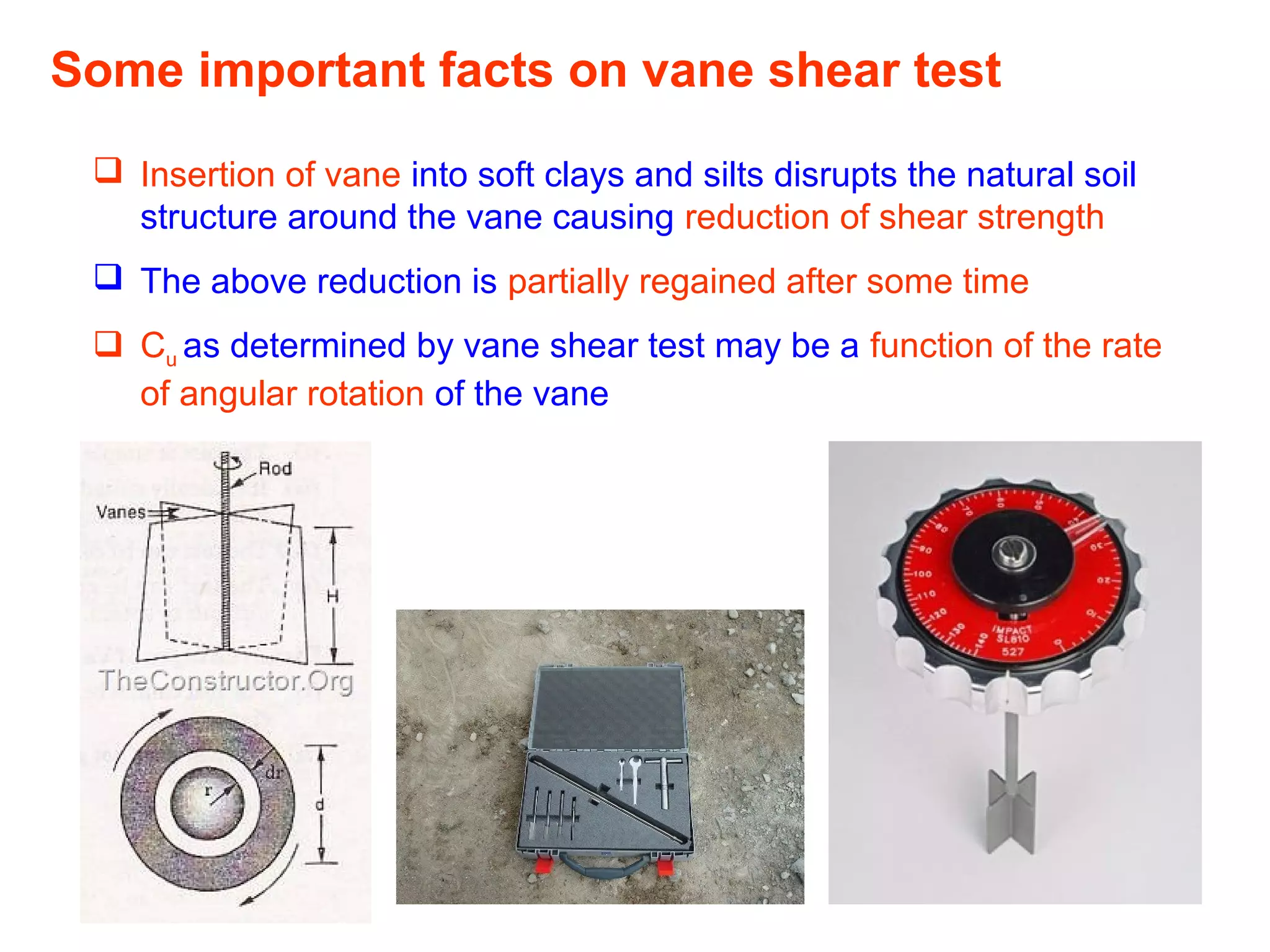 Applications of Vane Shear Test in Geotechnical soil investigations | PPT