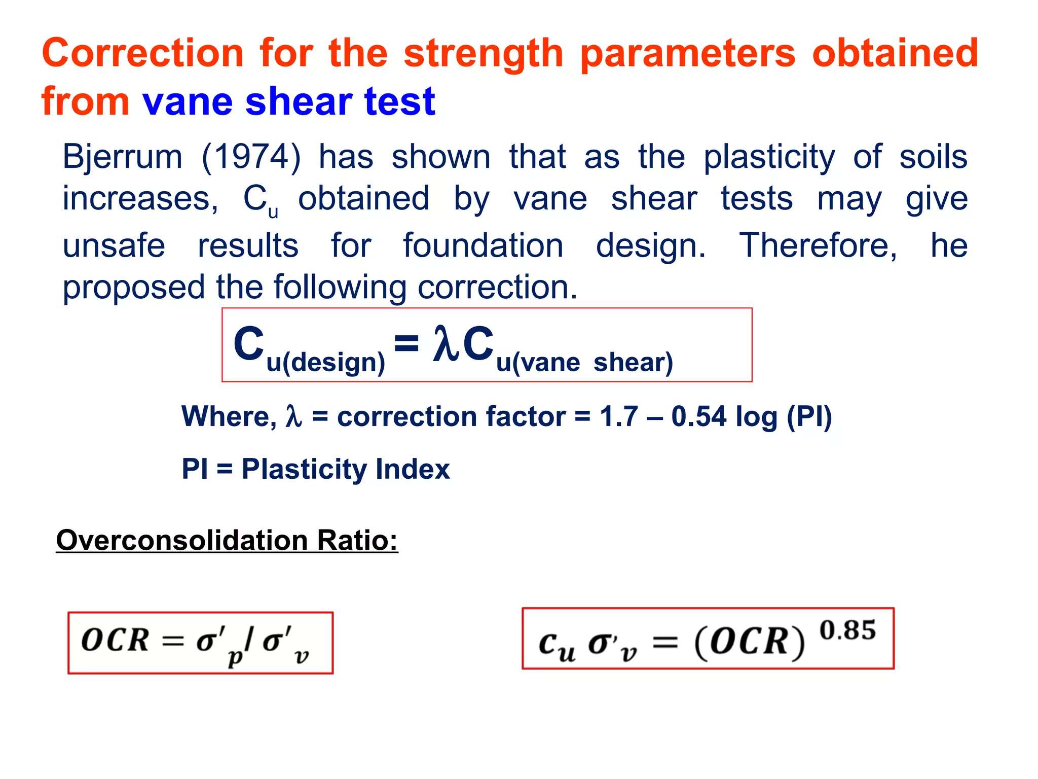 Applications of Vane Shear Test in Geotechnical soil investigations | PPT