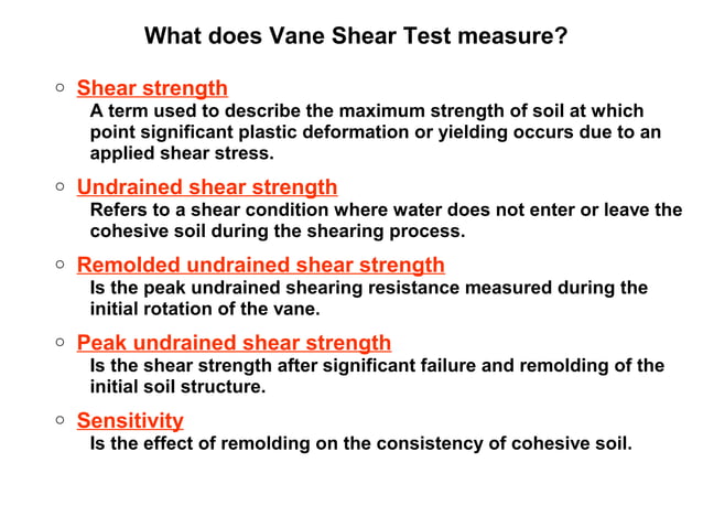 Applications of Vane Shear Test in Geotechnical soil investigations | PPT