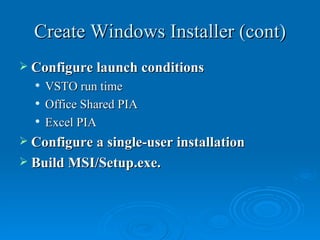 Vsto 3 Excel Add-in SNUG | PPT