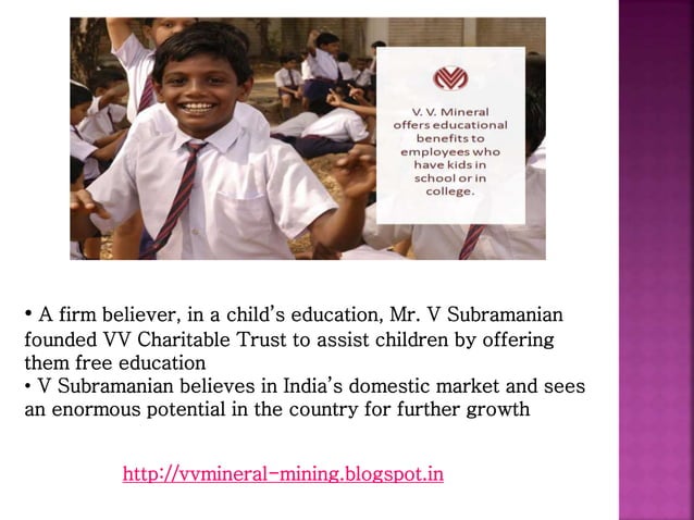 V Subramanian, The Man Behind VV Minerals Success | PPTX