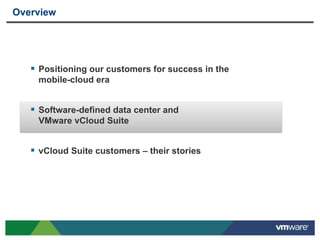 VMworld 2013: Introduction to the vCloud Suite and the Software-Defined Data Center | PPT