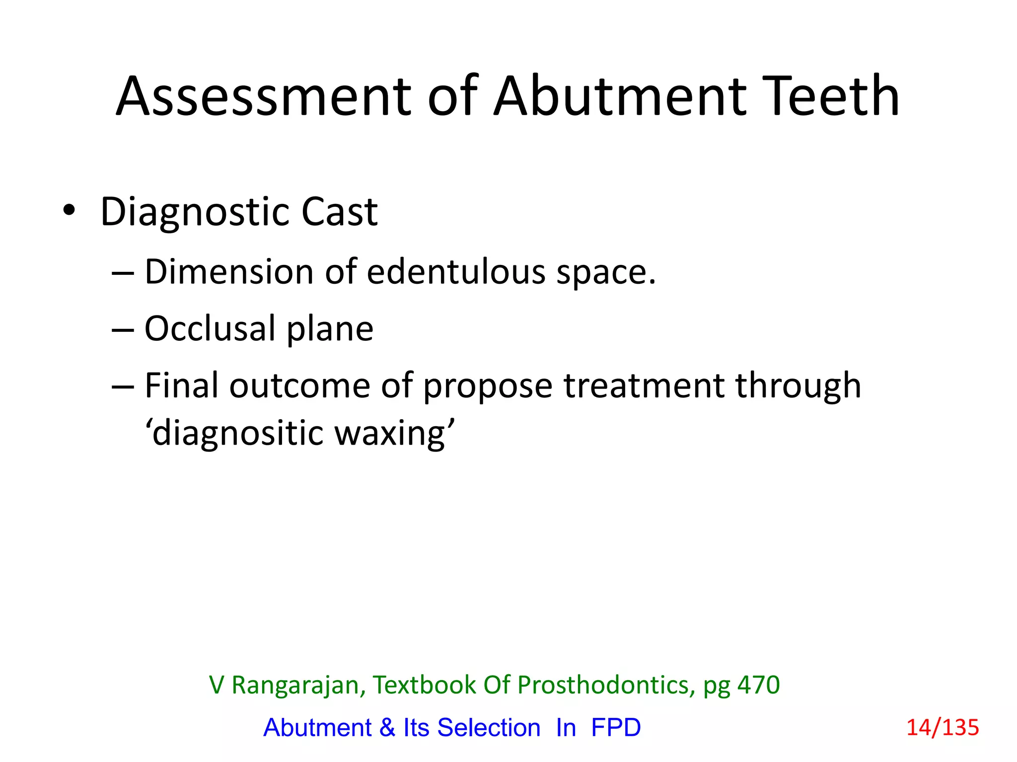 Abutment & Its Selection In Fixed Partial Denture | PPTX