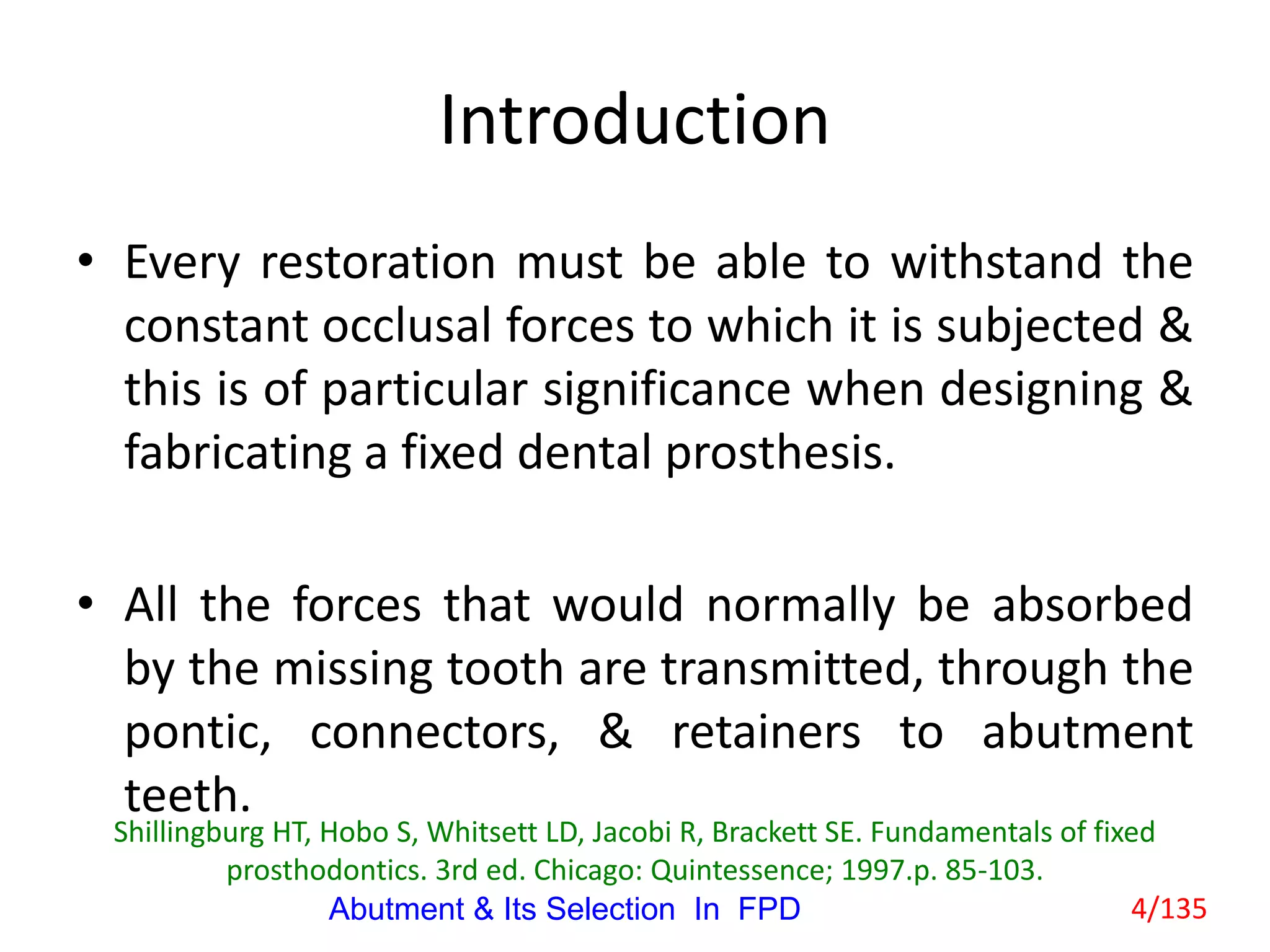 Abutment & Its Selection In Fixed Partial Denture | PPTX