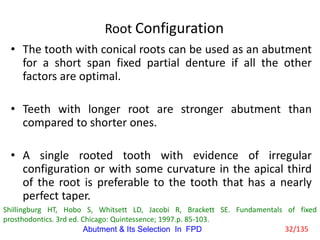 Abutment & Its Selection In Fixed Partial Denture | PPTX