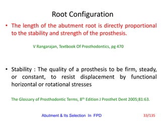 Abutment & Its Selection In Fixed Partial Denture | PPTX