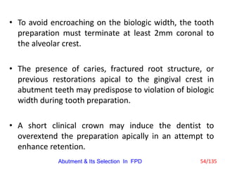 Abutment & Its Selection In Fixed Partial Denture | PPTX