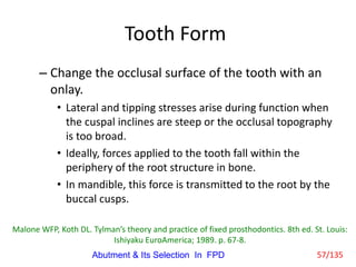 Abutment & Its Selection In Fixed Partial Denture | PPTX