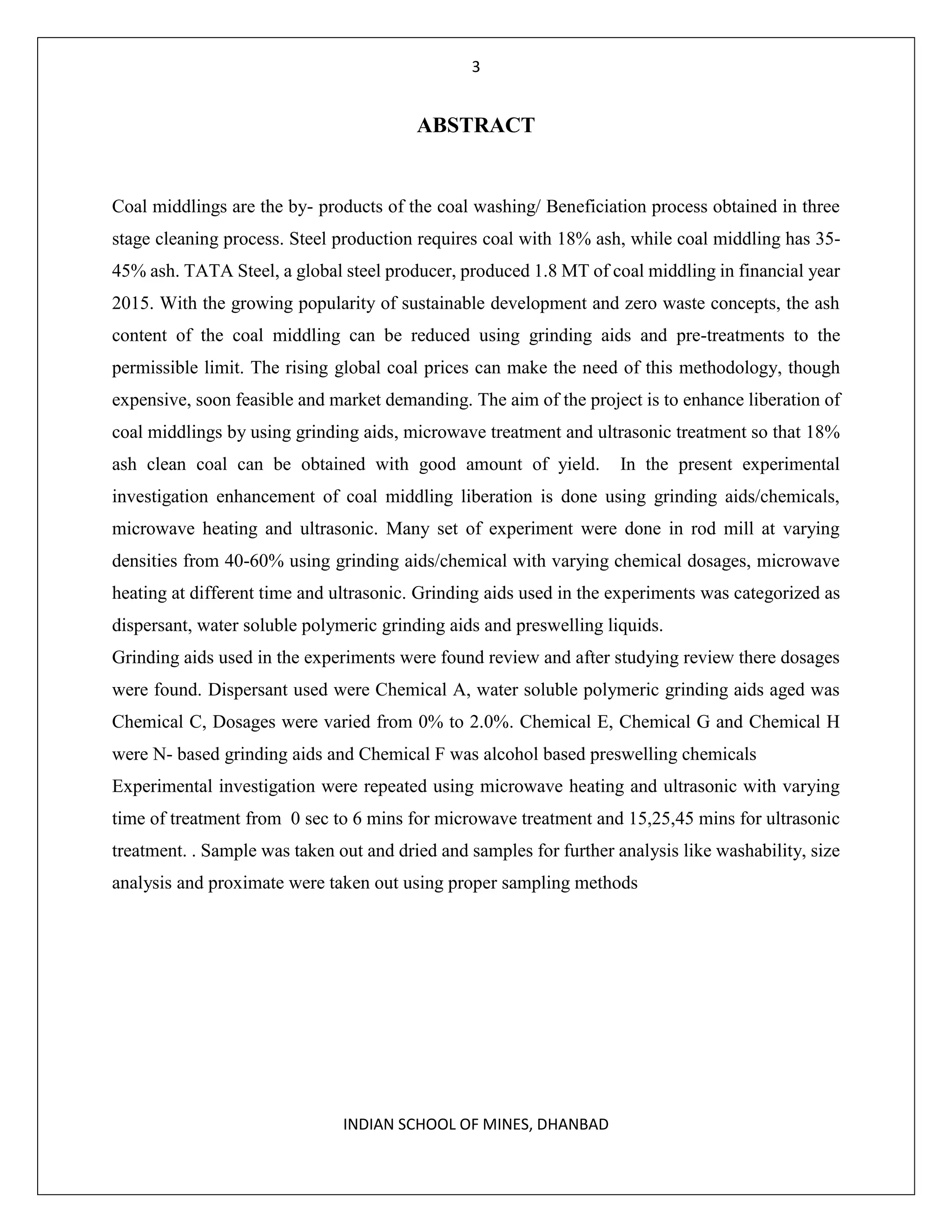 “ENHANCING COAL MIDDLING LIBERATION THROUGH PRE-TREATMENT METHODS” | PDF