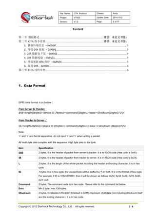 Vt600 ota gprs protocol | PDF