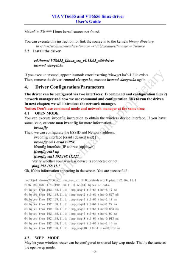 Vt6655 linux user_guide | PDF