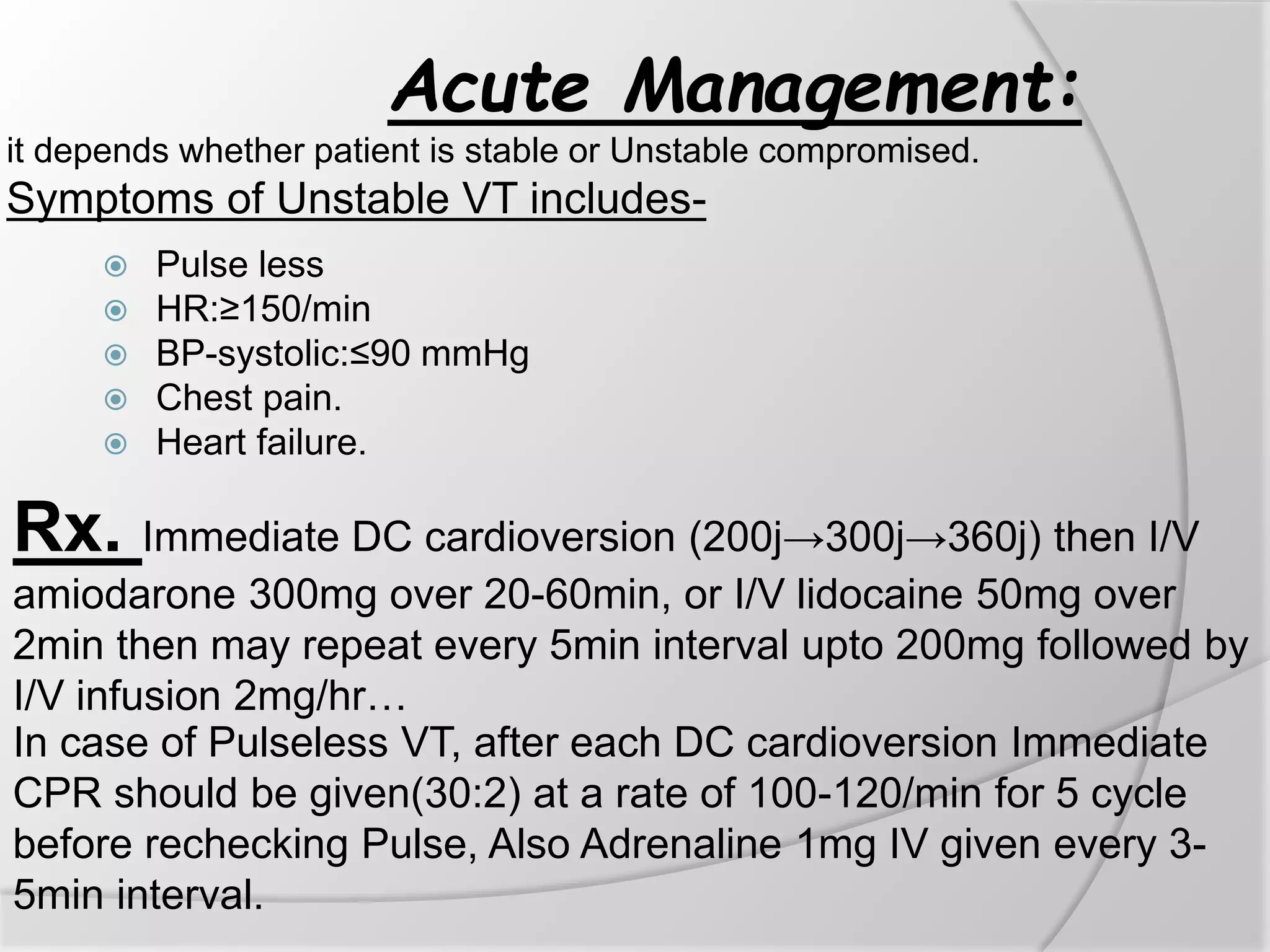 Ventricular tachycardia by dr.muzahid | PPTX