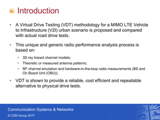 LTE-A Virtual Drive Testing for Vehicular Environments | PPTX