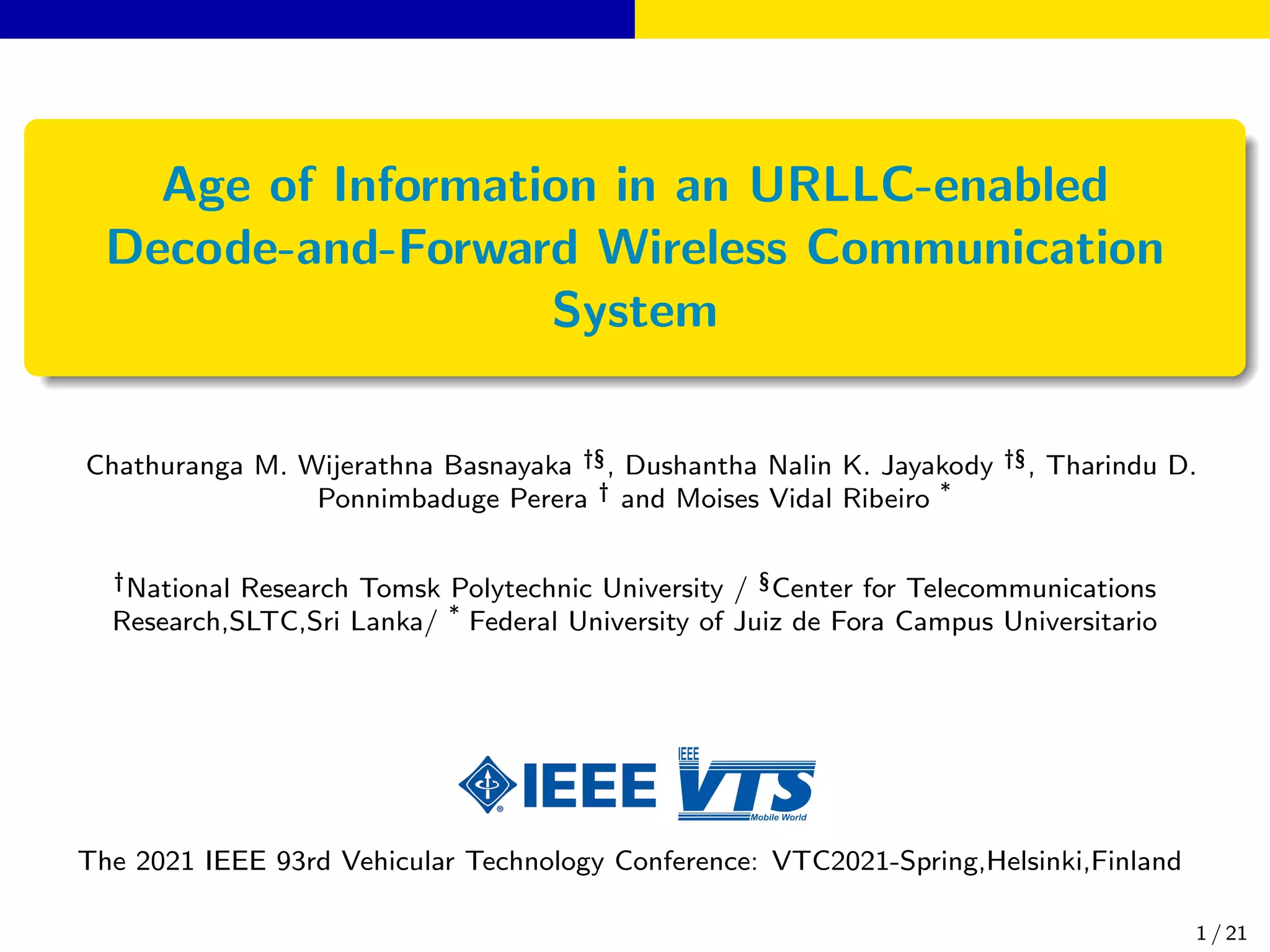 Age of Information in an URLLC-enabled Decode-and-Forward Wireless Communication System | PDF