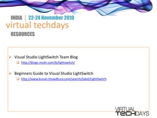 Building Visual Studio LightSwitch Application | PPTX