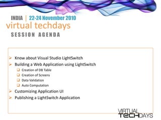 Building Visual Studio LightSwitch Application | PPTX