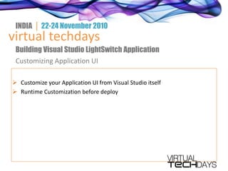 Building Visual Studio LightSwitch Application | PPTX