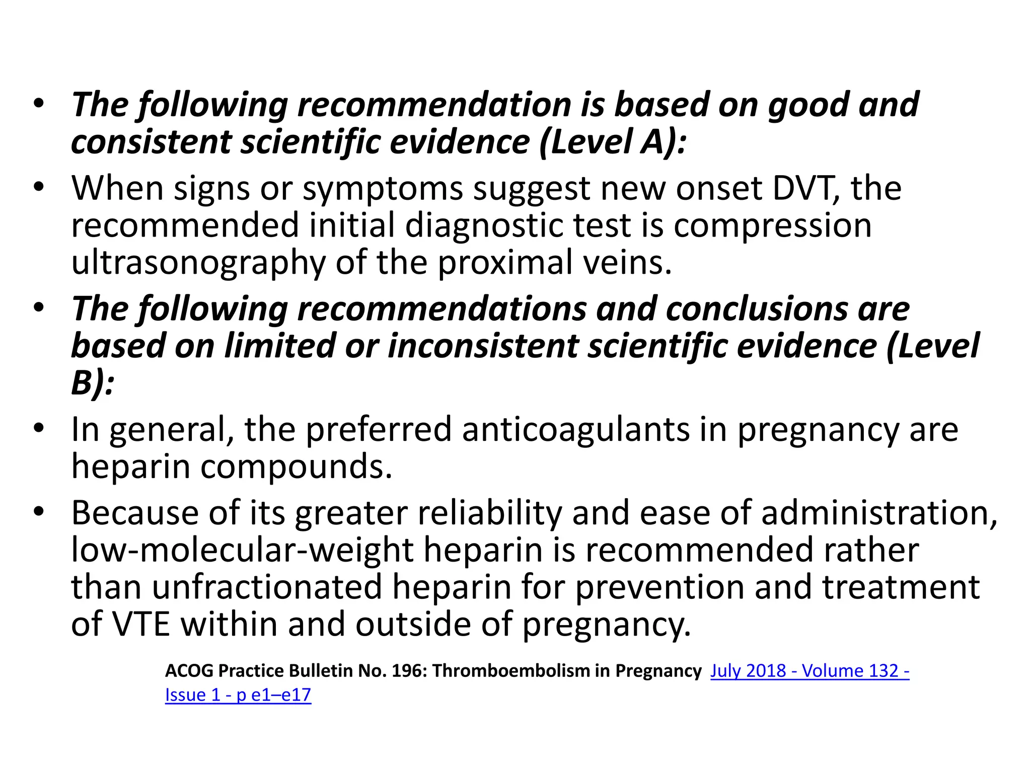 Thromboprophylaxis Of Venous ThromboEmbolism (VTE ) In Obstetrics And ...