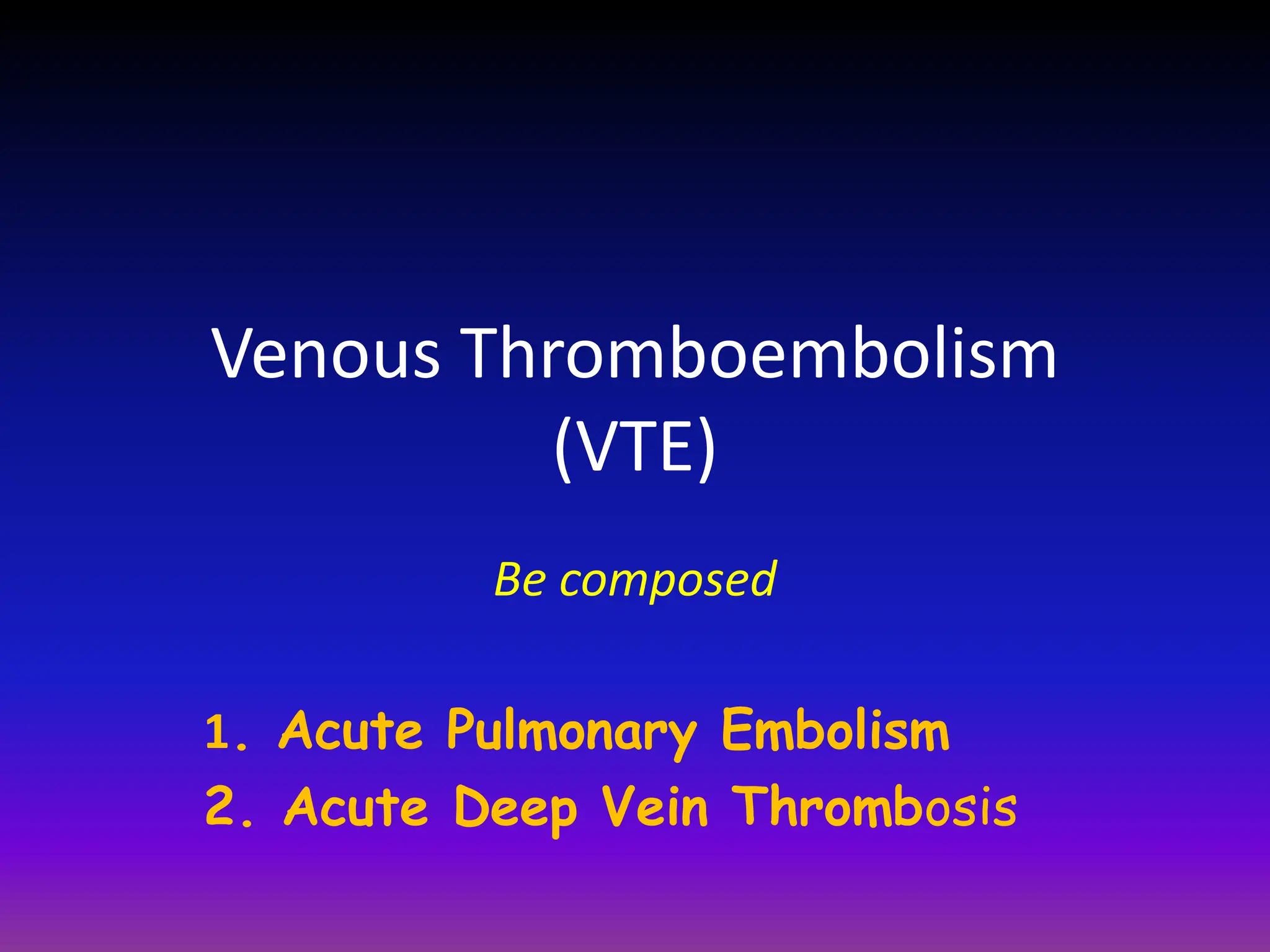 Venous Thrombosis Emboli disease and how to manage it | PPT