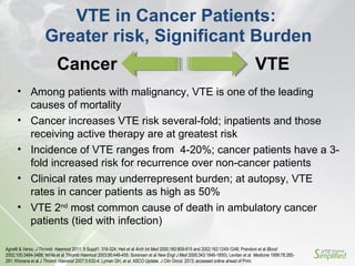 VTE and Cancer Healthcare Professional Education | PPT