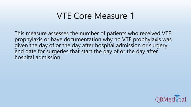 VTE core measures | PPT