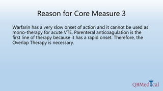 VTE core measures | PPTX | Blood Disorders | Diseases and Conditions