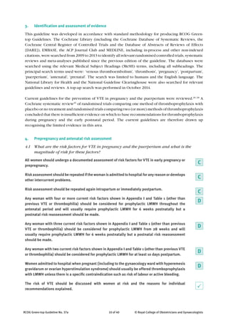 Venous thromboembolism during pregnancy RCOG | PDF
