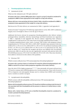 Venous thromboembolism during pregnancy RCOG | PDF