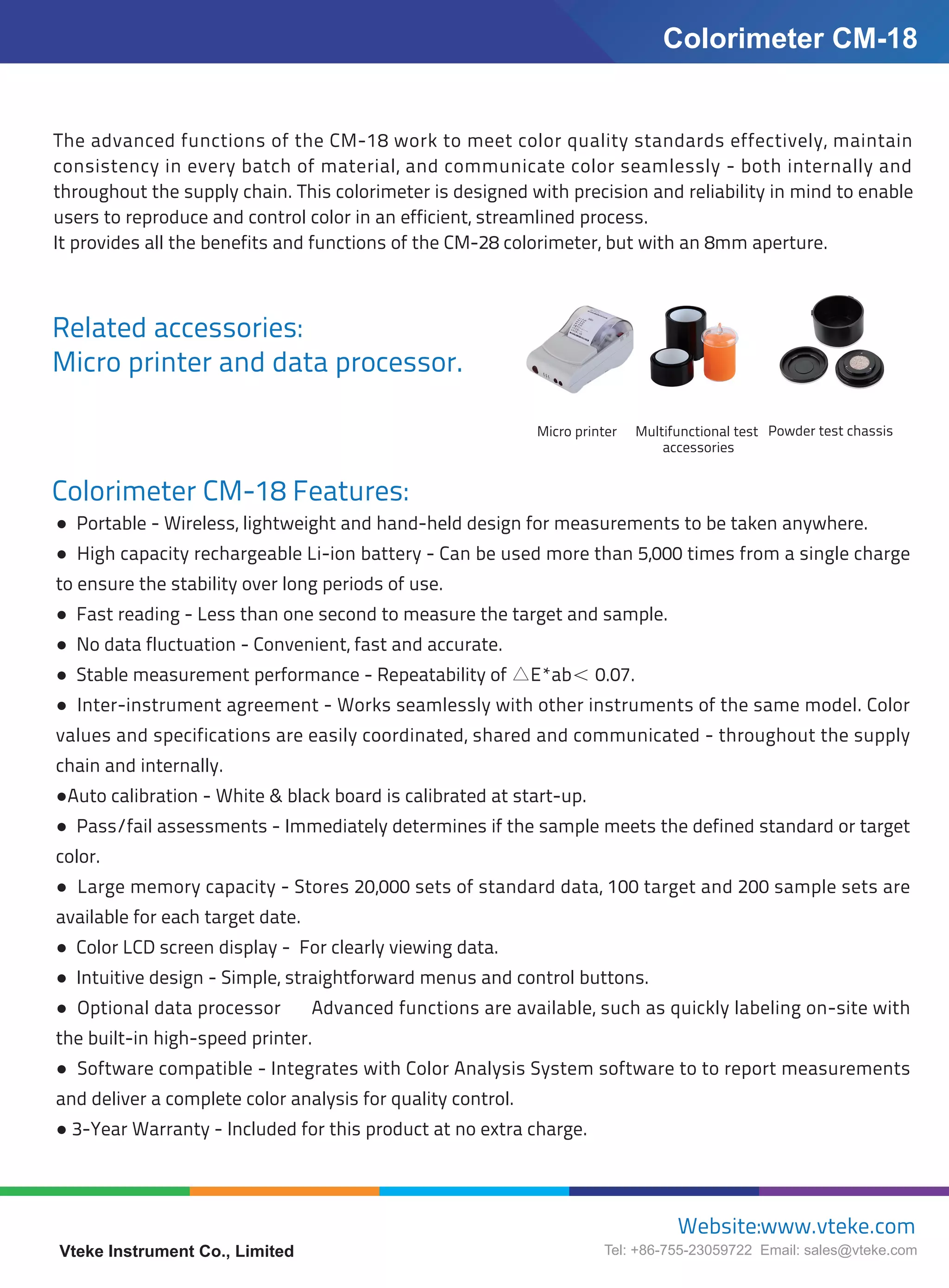Vteke colorimeter cm 18 for color measurements | PDF | Physics | Science