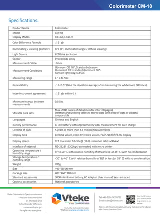 Vteke colorimeter cm 18 for color measurements | PDF | Physics | Science